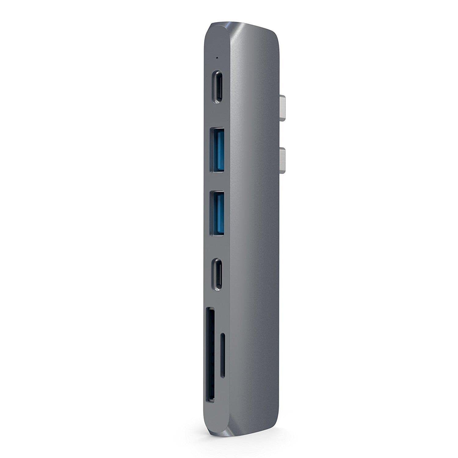 Satechi USB C Hub Adapter, USB C Dongle 7 in 1, USB C with 4K HDMI, 87W USB C PD Charging, USB C Data, 2 USB-A Data, Micro/SD Card Readers, for MacBook Pro/Air M1 M2 M3 M4 - Space Gray