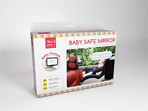 Baby Car Mirror Safety Monitor Child for Rear Facing with Wide Crystal Clear View Shatterproof, Fully Assembled, Crash Tested and Certified