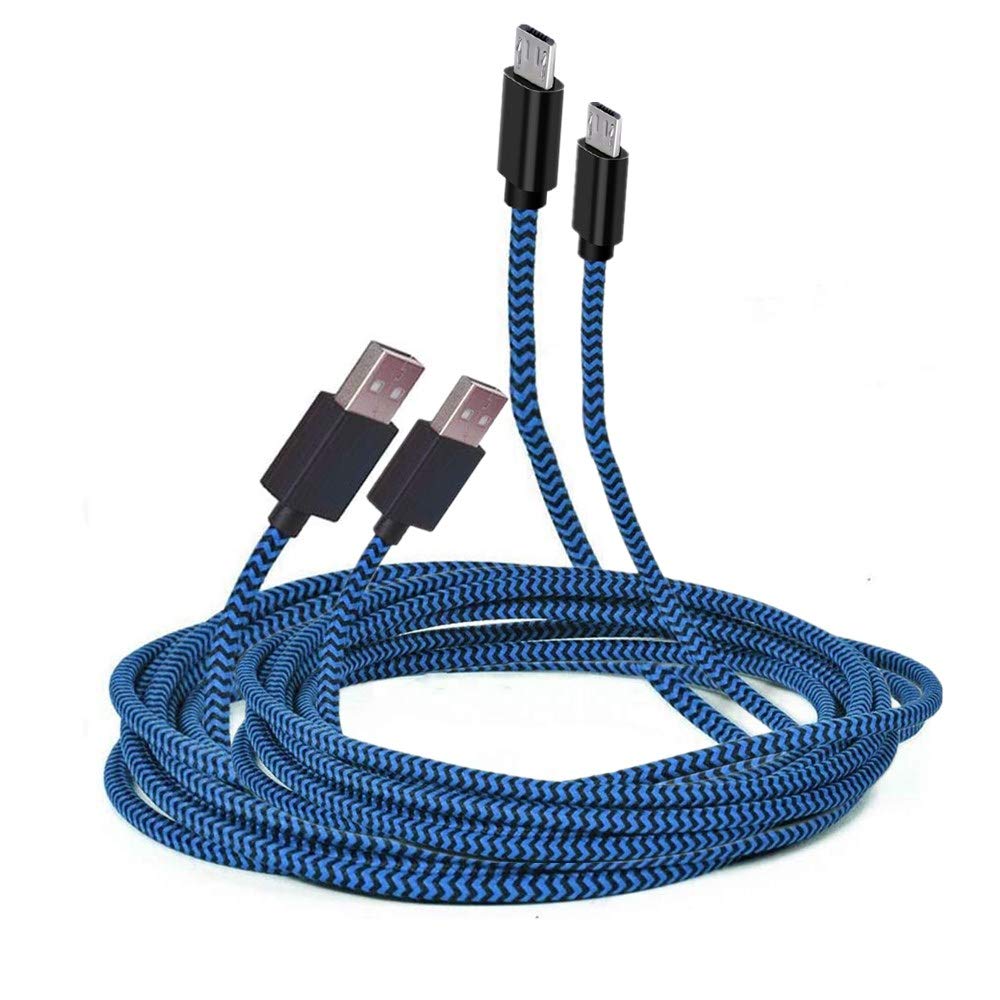 AOSOK PS4 Controller Charger Cable 10FT, 2Pack Braided PS4 Charger - Extra Long Micro USB Fast Charging Cord for Playstation 4, PS4 Slim/Pro, Xbox One S/X Controller, Android Phones