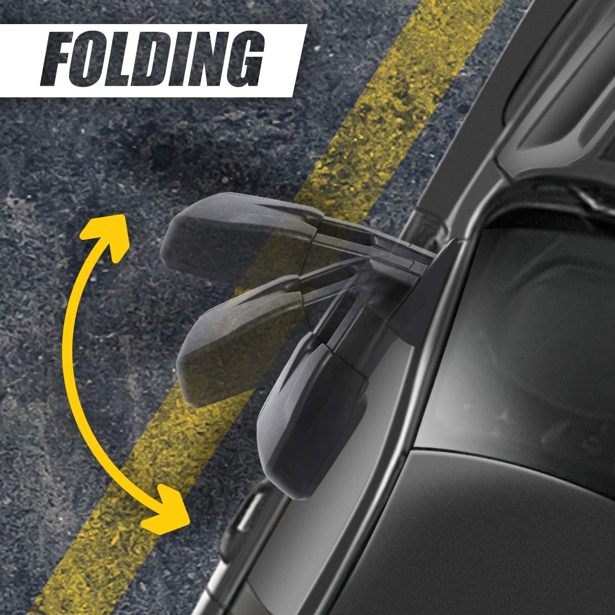 Auto Dynasty Power Heated Extendable Tow Mirrors Compatible with Ford F-150 15-18 (8-Pins), Driver and Passenger Side, Black