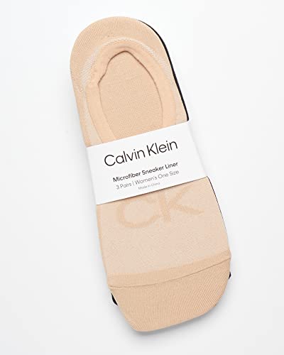 Calvin Klein Women’s Socks – Lightweight Low Liners (3 Pack), Size 4-10, Sand Assorted