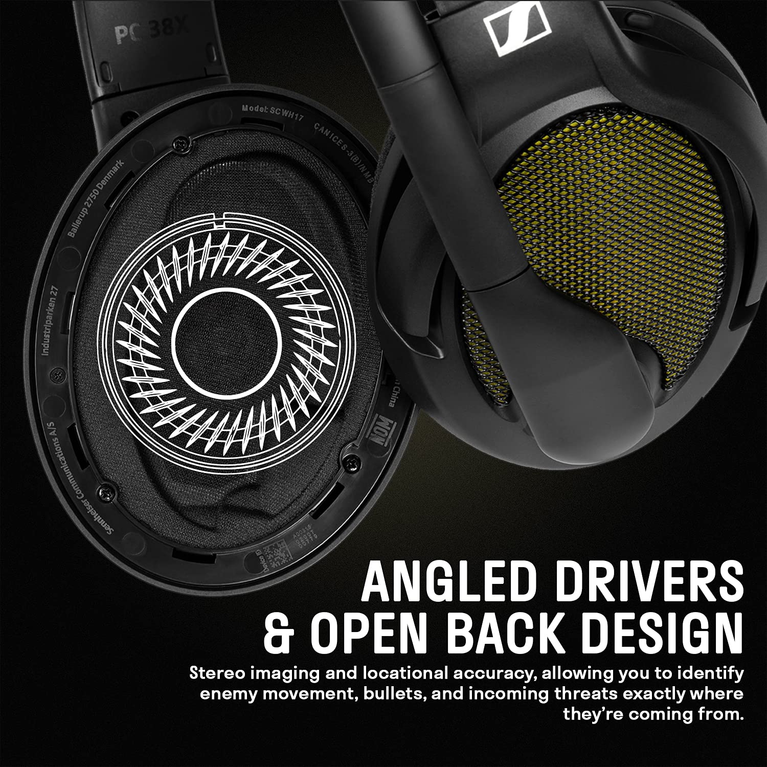 DROP + Sennheiser PC38X Gaming Headset — Noise-Cancelling Microphone with Over-Ear Open-Back Design, Velour Earpads, Compatible with PC, Gaming Consoles, and Mobile Devices, Black (Renewed)