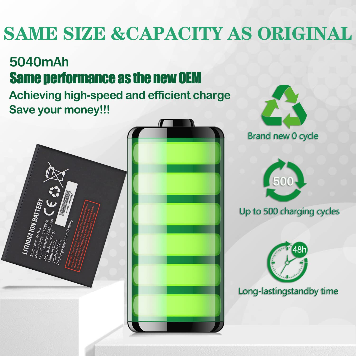ASDAWN 5040mAh W-10a Battery Replacement for Netgear MR1100 AT&T Nighthawk M1 LTE Mobile Hotspot Router, (W-10 = W-10a) Model No: W-10a W-10