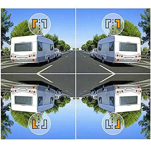Backup Camera Rear View Monitor 7 inch 1080P Reverse Cam Kit Dual Split Screen DVR Waterproof Night Vision Rearview Camera for Truck, Trailer, Large Box, RV, Camper, Bus Easy Installation Grid Lines