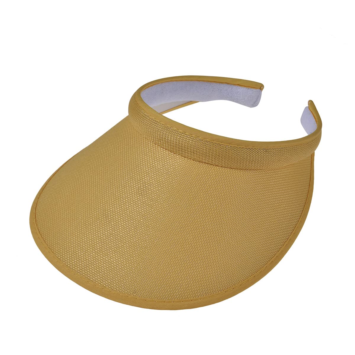 Beach Outdoor Hat, Slip-On Visor, Sun Sports Visor, Brim Clip On Visor Covered Pool Golf Straw Hat for Men Women (Yellow)