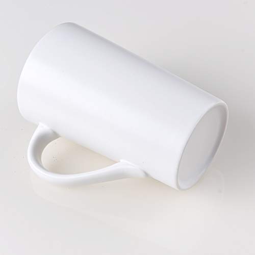 Belinlen 2 Pack 16 OZ Coffee Cup Simple Pure White Ceramic Cup Plain Large Tall White Ceramic Milk Tea Coffee Mug with Handle