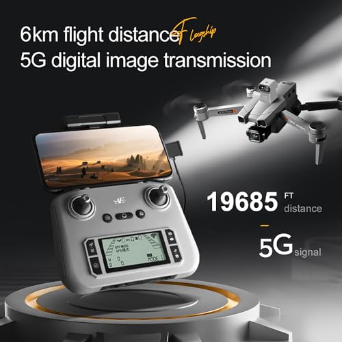 Bingchat GPS Drone with Dual Camera for Adults 4K HD, 3 Axis Gimbal EIS for Video, 82 Mins Flight Time, 19685ft 5G Digital Image Transmission, Professional Laser Obstacle Avoidance, GPS Auto Return,