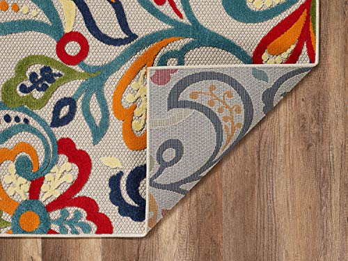 NEW HOME Speak Mid-Century Floral Indoor/Outdoor Area Rug - Multi 6'7" x 9'
