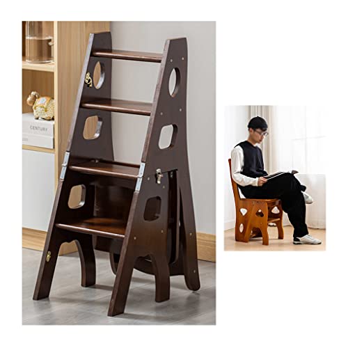 BINGDONGA 2 in 1 Folding Ladder Chair Portable Multifunctional Step Stool Stool Dual Purpose Stepladders Seat for Kitchen/Pantry/Closets and Home Ladder