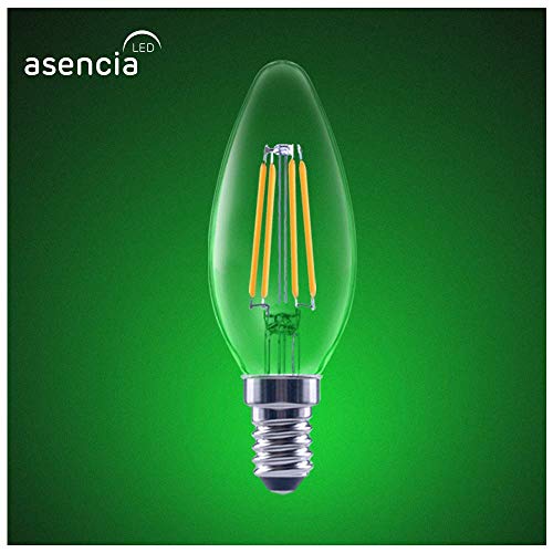 Asencia AN-03676 60 Watt Equivalent B11 All Glass Vintage Filament Dimmable LED Light Bulb, E12 Candelabra Base, 6-Pack, 6 Pack, Daylight (5000K)
