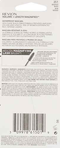 Revlon Volume + Length Magnified Mascara - Waterproof, Blackest Black, 0.28 fl oz