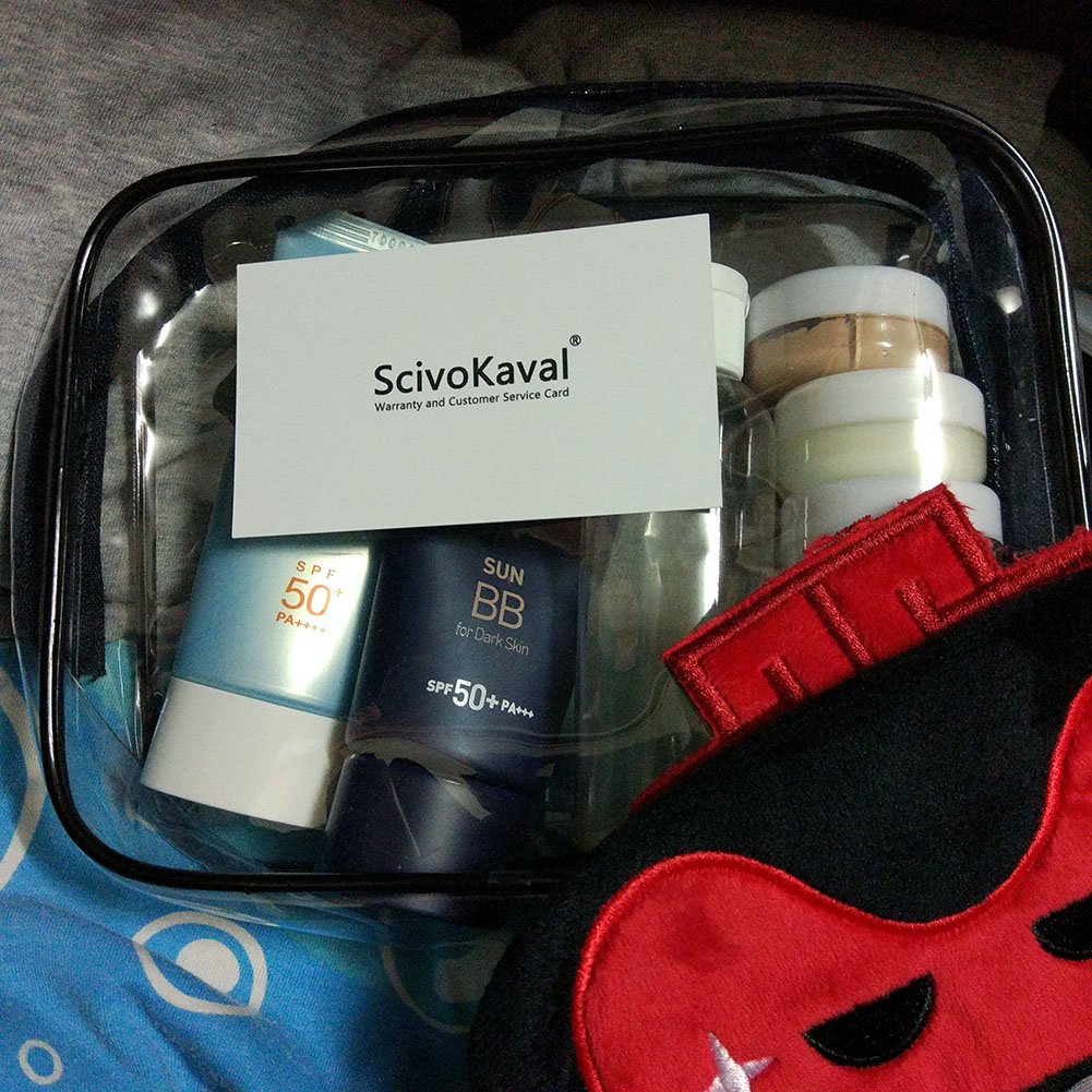ScivoKaval Clear Carry-On Travel Toiletry Bag TSA 3 1 1 Airline Quart Bag 1 Quart Sized with Zipper for Men and Women 1 Pack