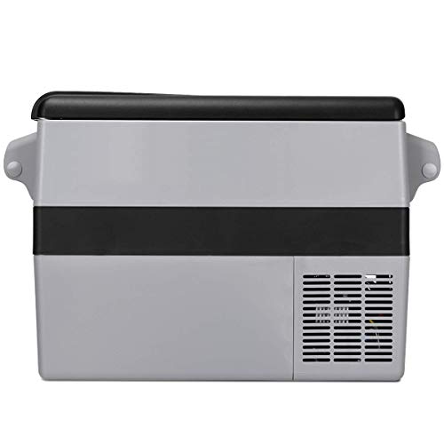 COSTWAY Car Refrigerator, 44-Quart Electric 12V/24V Car Cooler with 3 Levels, LCD Display, Shockproof Design, Travel RV Fridge for Camping, Truck Party