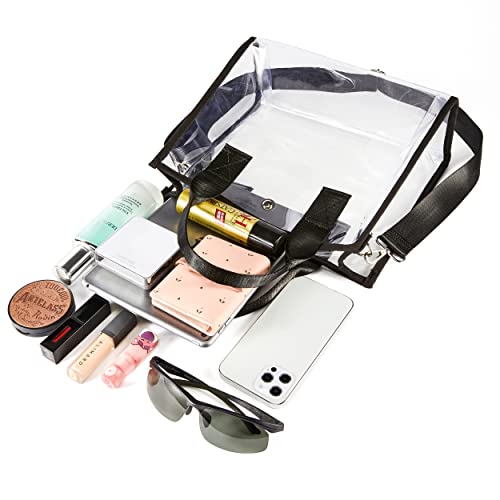 COZYOFFI Clear Tote Bag Stadium Approved for Women Crossbody Bag for Sport Work Concerts