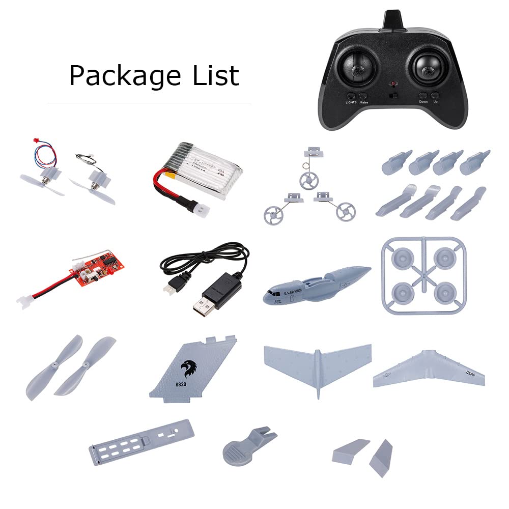 GoolRC C-17 RC Airplane, 2.4GHz 2CH Remote Control Airplane, Military Transport Aircraft with 373mm Wingspan, EPP Foam Fixed-Wing RC Plane, Easy to Fly for Beginners, Kids and Adults