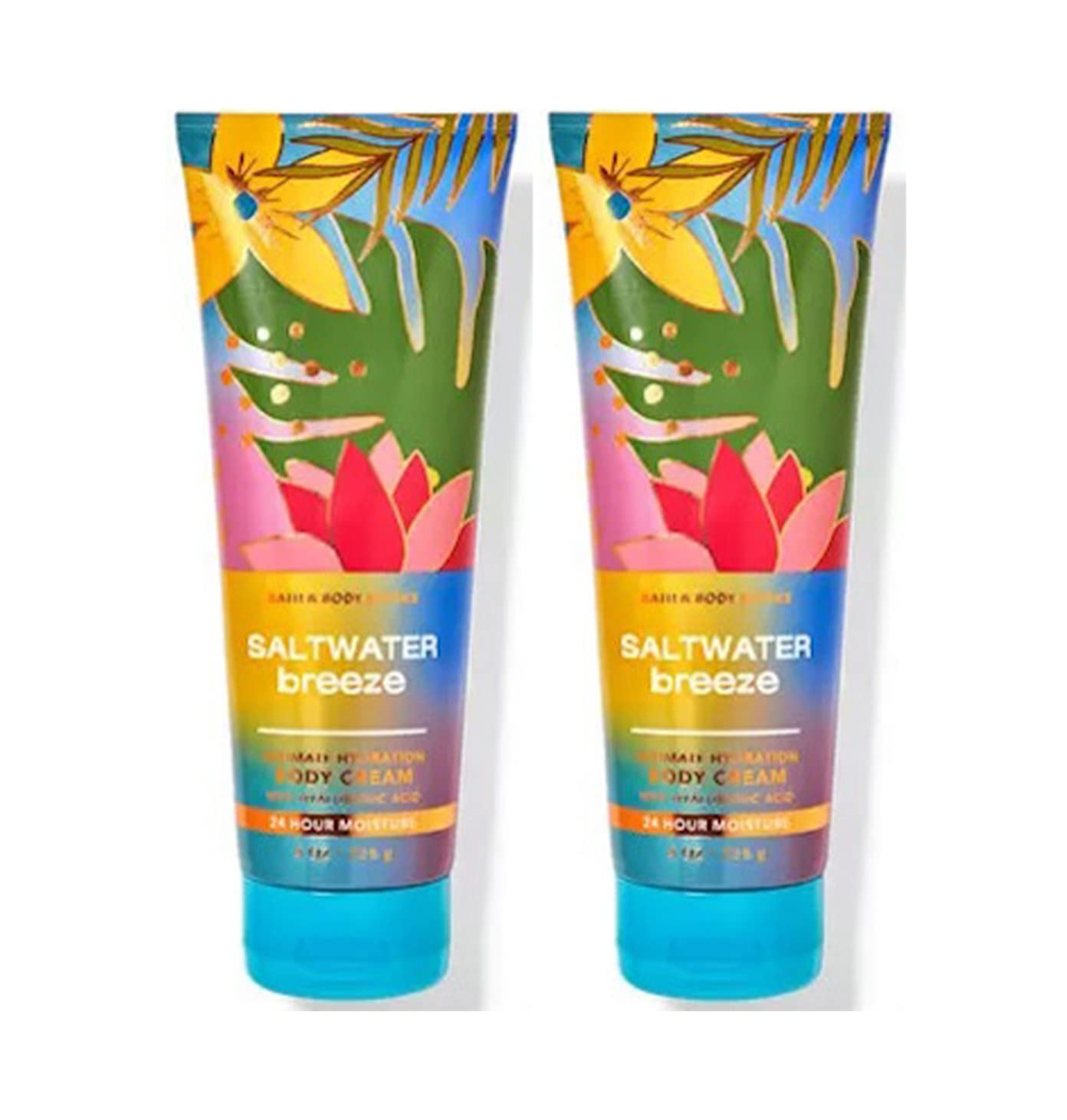 Bath and Body Works Saltwater Breeze Body Cream Ultimate Hydration Gift Set For Women 2 Pack 8 Oz. (Saltwater Breeze)