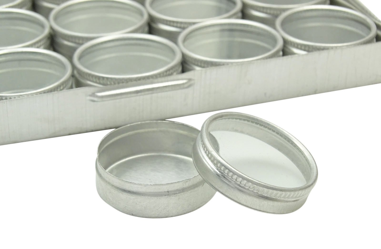 Darling Souvenir 20-Pieces Clear Top Round Aluminum Storage Container Set 1.2" Diameter Mini DIY Favour Boxes
