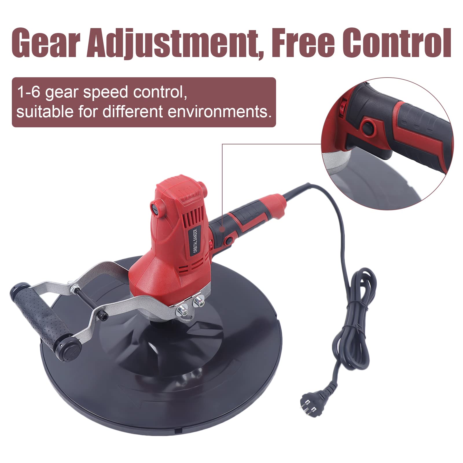 Electric Concrete Trowel Machine Wall Smoothing Polishing Machine with Extension Rod 110V Multi-function Sander Grinder Wall Plasterer Copper Motor 850W
