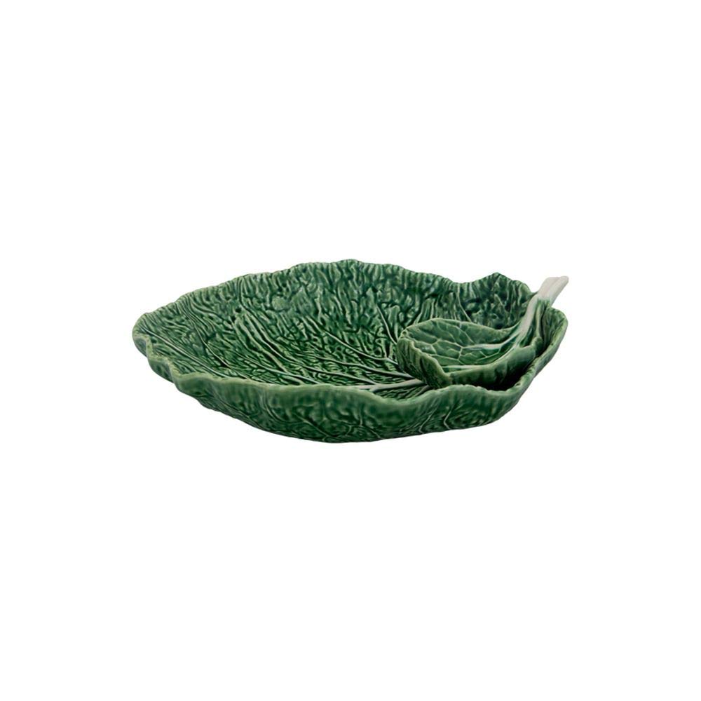 Bordallo Pinheiro 13 Inch Green Cabbage Chip and Dip