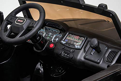 DAKOTT GMC Sierra Denali HD Two Seater 12 Volt Ride-On Truck w/ 2.4G Remote Control, LED Lights, Horn, Music, MP3/USB, Storage Box, Spring Suspension, Electric Vehicle for Kids .