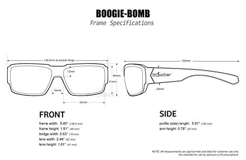 BOMBER Clear Safety Glasses for Men, Matte Black Frame with Polycarbonate Clear Safety Lens z87 Compliant BG101 Safety Glasses, Fitment style for men women