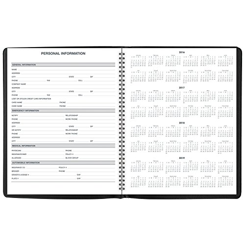 AT-A-GLANCE Daily Appointment Book / Planner 2017, Wirebound, 24-Hour, 8-1/2 x 10-7/8", Black (70-214-05)