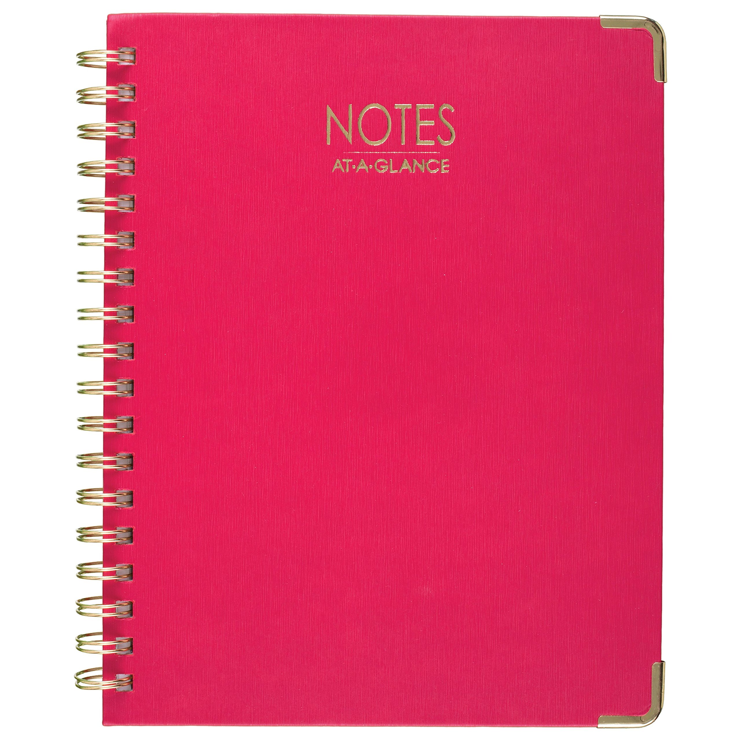 AT-A-GLANCE Notebook, 6-1/2" x 9-1/2", Ruled, 80 Sheets, Harmony Collection, Track Goals and Wins, Pink (6099-406-27)