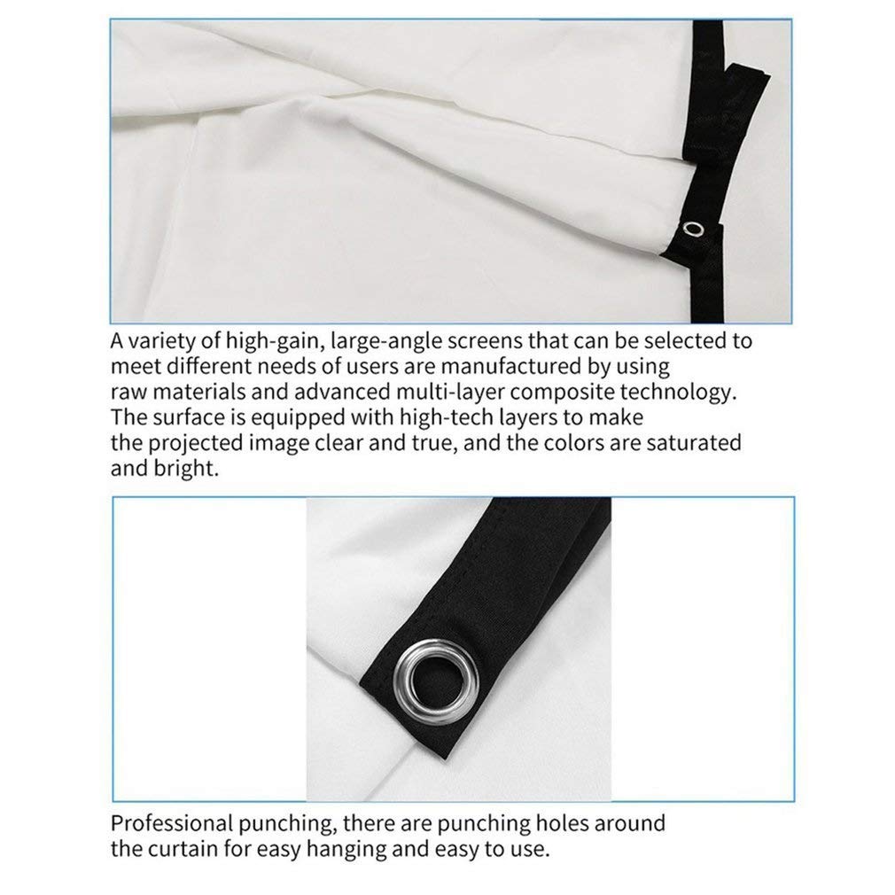 APAINI Projector Screen 150 inch 16:9 Foldable Anti-Crease Portable Projection Movies Screen for Home Theater Outdoor Indoor Support Double Sided Projection