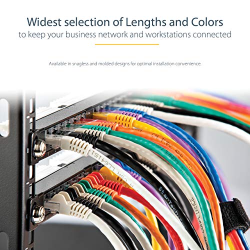 StarTech.com 4ft CAT6 Ethernet Cable - Black CAT 6 Gigabit Ethernet Wire -650MHz 100W PoE RJ45 UTP Network/Patch Cord Snagless w/Strain Relief Fluke Tested/Wiring is UL Certified/TIA (N6PATCH4BK)