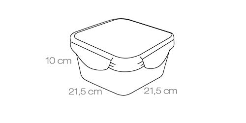 Forever Crystal Tescoma 3.0 Litre Square Container Fresh Box