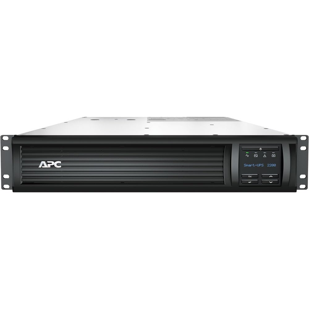 APC 2200VA Smart UPS with SmartConnect, SMT2200RM2UC Rack Mount UPS Battery Backup, Sinewave, AVR, 120V, Line Interactive Uninterruptible Power Supply with Ethernet Cable, Wire Ties & Cleaning Kit