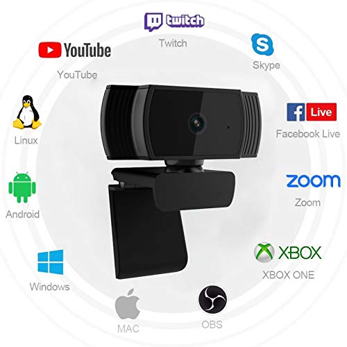 AutoFocus 1080P Computer Webcams with Dual Microphones,Webcam for Working Distance Learning Gaming Conferencing Video Live Streaming, Laptop Desktop Webcam, USB Computer Camera for Zoom YouTube Skype
