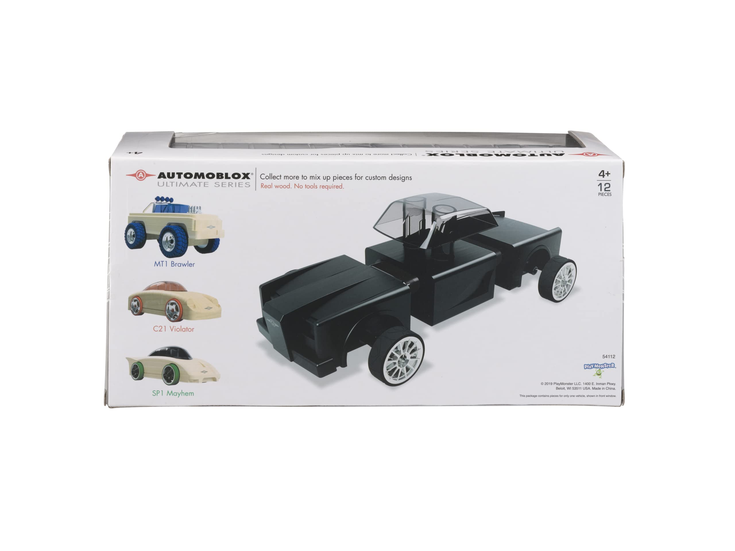 Automoblox Ultimate LR-3 Midnight — Wooden Mix-and-Match Car— Build and Rebuild — Ages 4+
