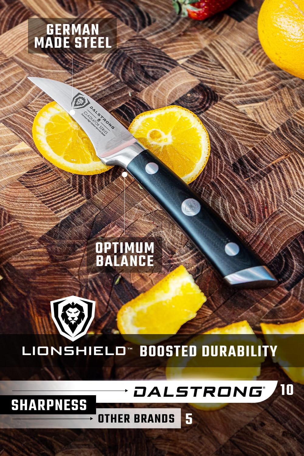 Dalstrong Paring Knife Set 3pc- Gladiator Series - Forged German High-Carbon Steel - G10 Handle - Sheaths Included - Kitchen Knife -Giftable Paring Knife Set - NSF Certified