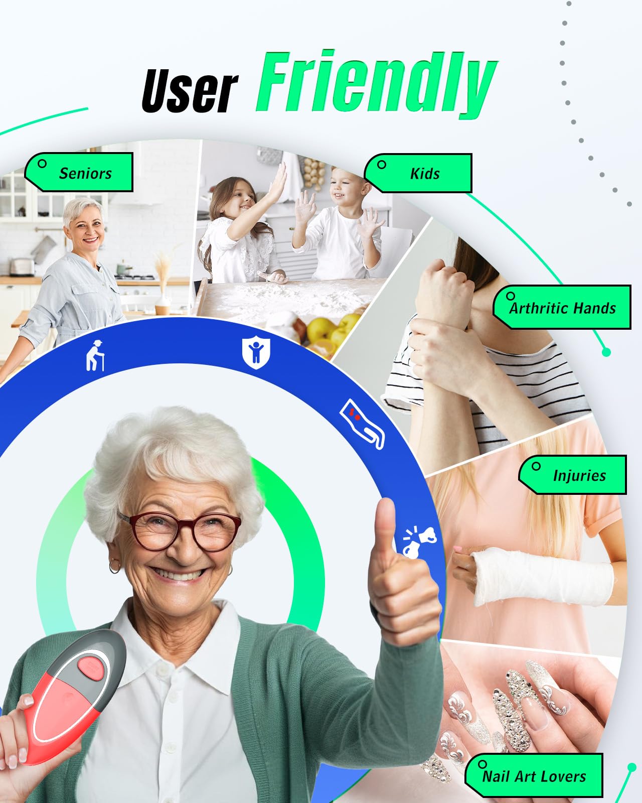 Automatic Can Opener Hands Free Battery Operated Electric Can Opener Smooth Edge, Electric Can Opener for Seniors, Arthritis, One Touch Electric Can Openers for Kitchen Open all Size Can