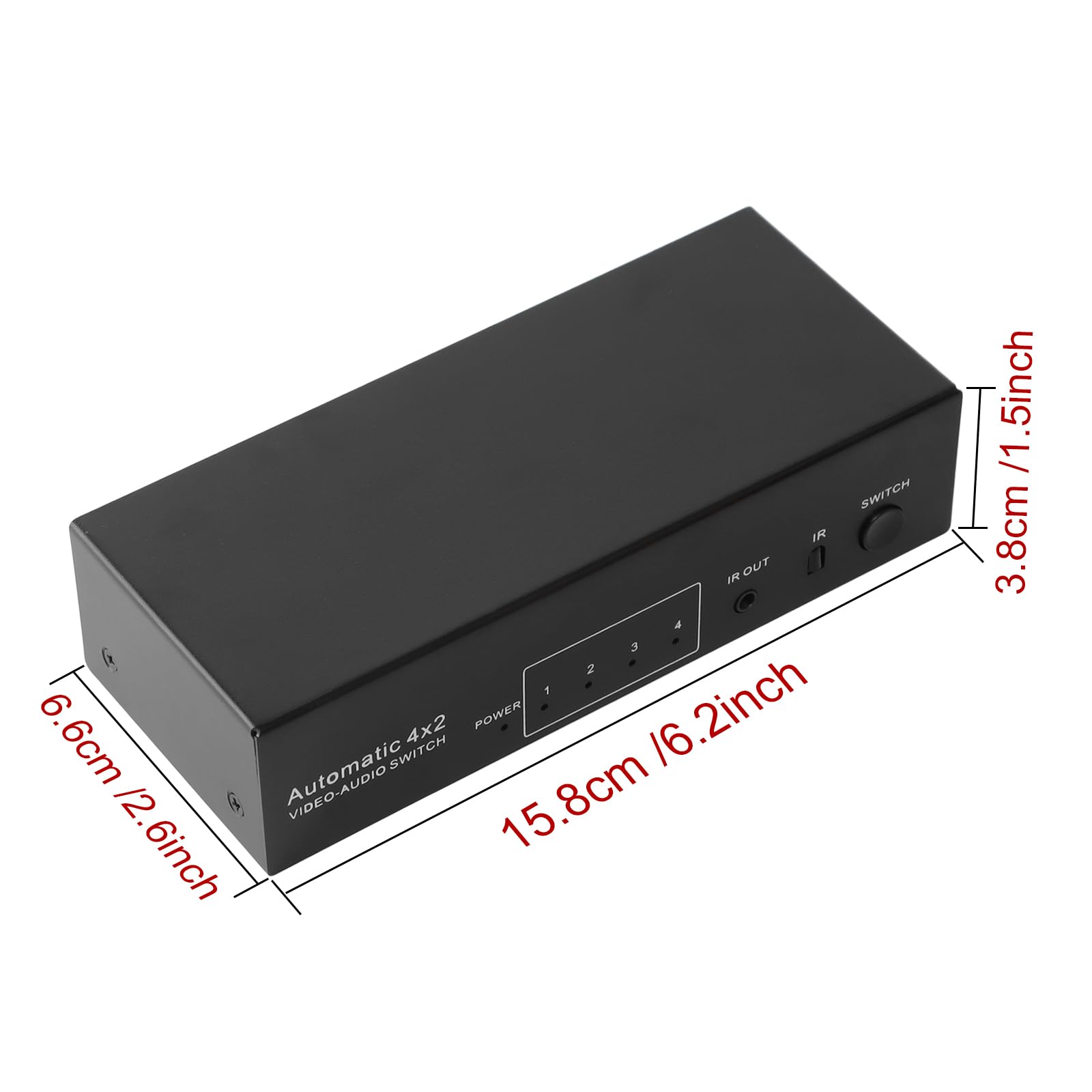 HONONJO AV SWITCHER 4 Way Converter Video Audio Selector for TV with Remote Control Video Switch Box (Electrical Volts: 110V)