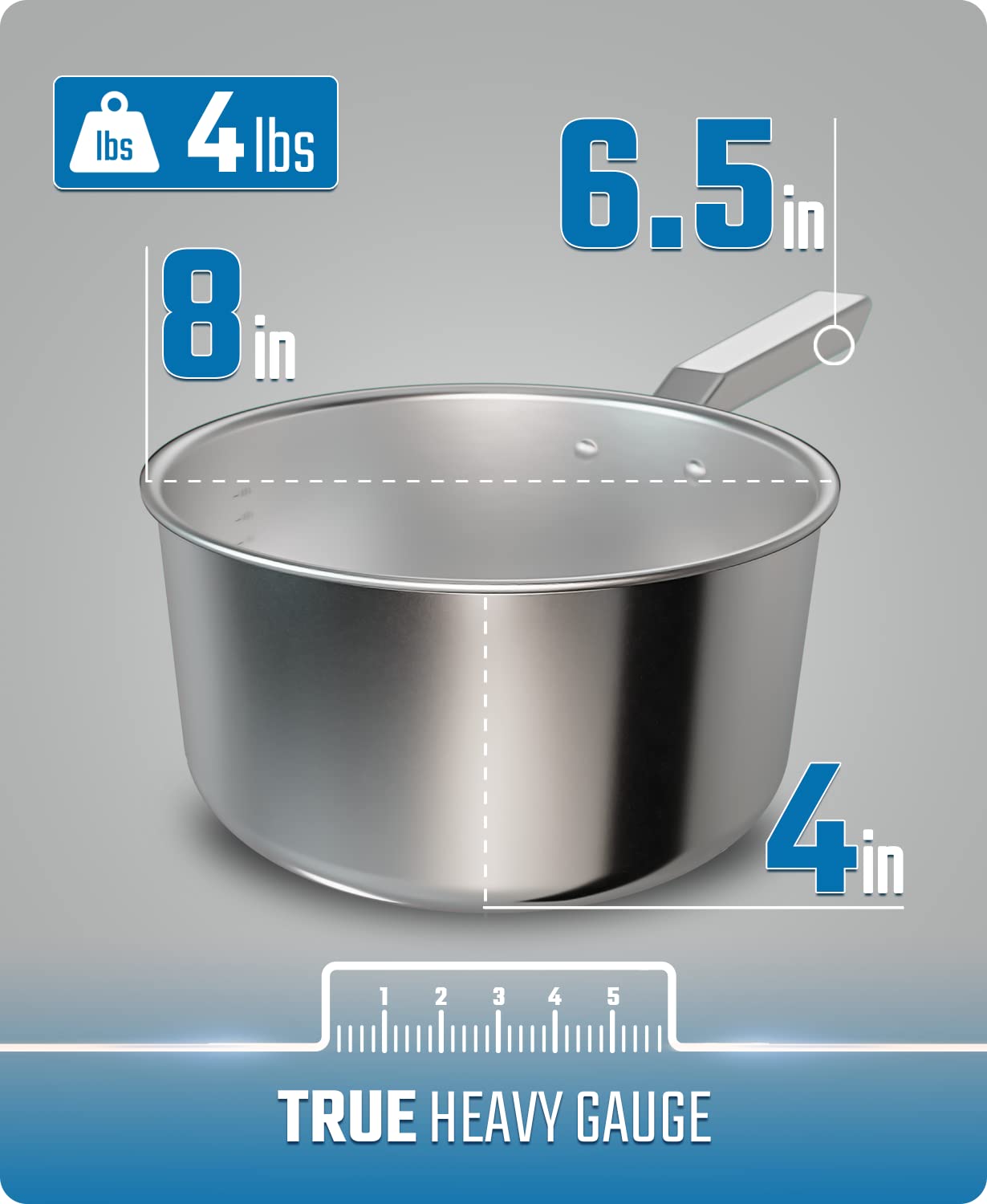 Dalstrong Sauce Pot - 3 Quart - The Oberon Series - 3-Ply Aluminum Core Cookware - Cooking Pot - Stock Pot - Premium Silver Pots and Pans - Dutch Oven Pot with Lid & Pot Protector