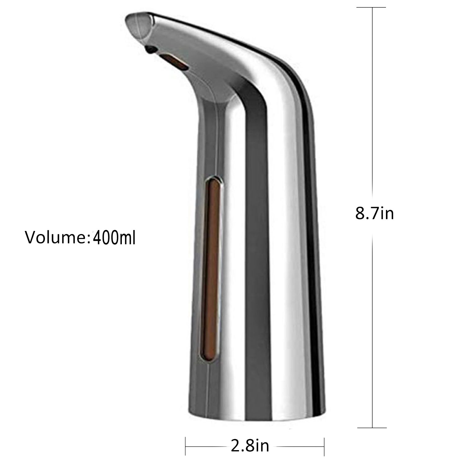 Automatic Soap Dispenser 400ml, Touchless Soap Dispenser with Upgraded Infrared Sensor, IP67 Waterproof Battery Operated Soap Dispenser, Hand Free Liquid Soap Dispenser for Bathroom, Kitchen Sink