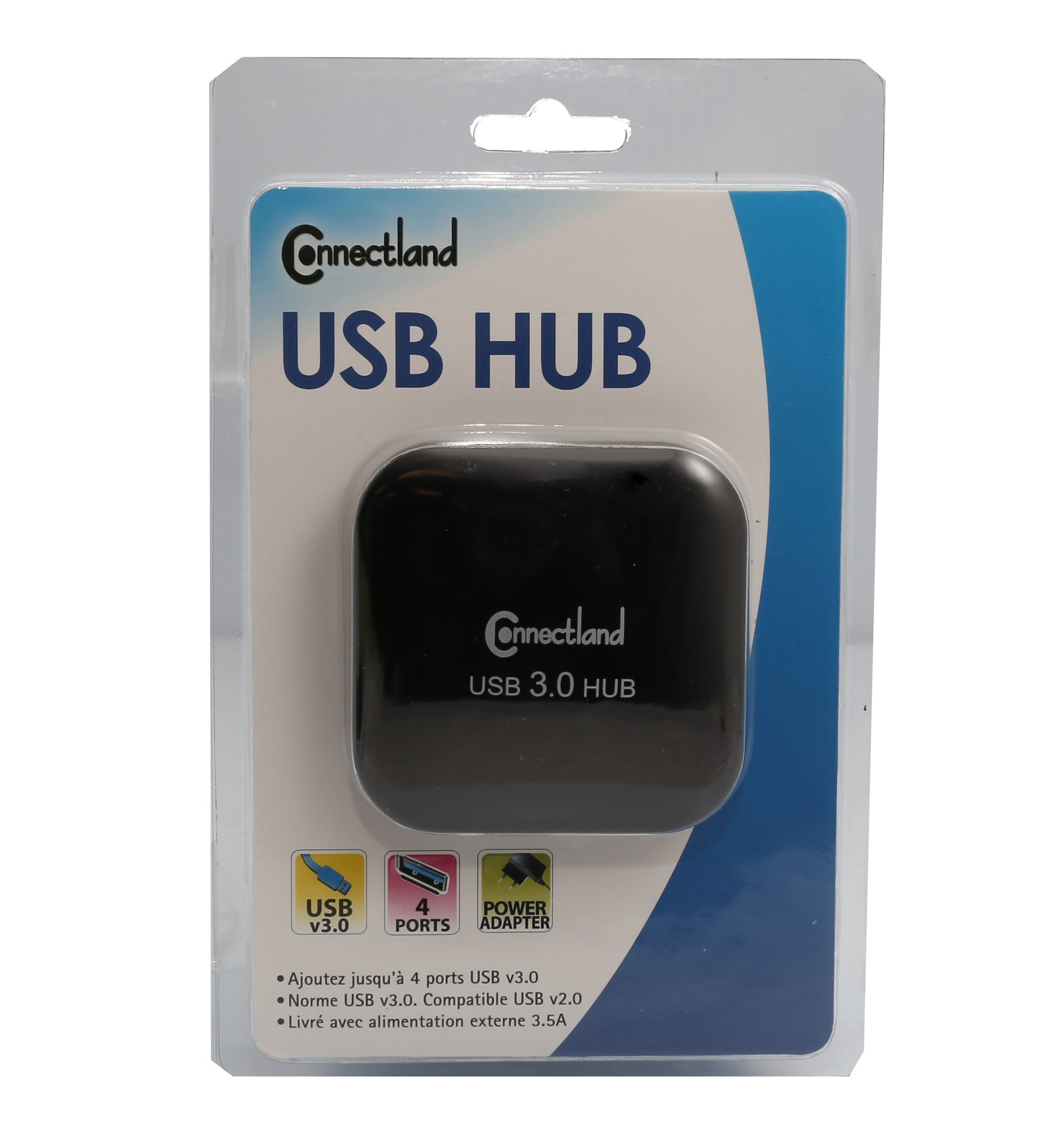 Syba USB 3.0 4 Port Pocket Size Hub with Power Adapter, Black Color (CL-HUB20126)