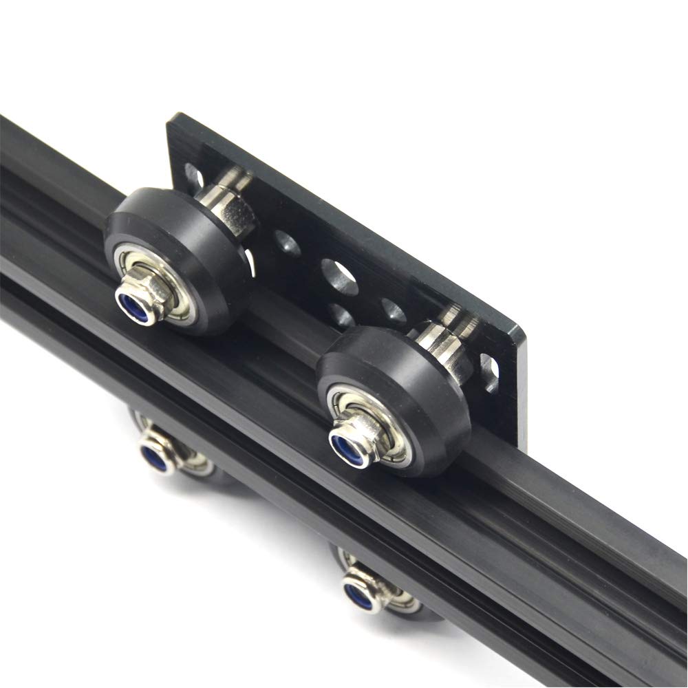 Befenybay Big V-Wheel with Plate for 2020 Aluminum Profile 3D Printer Parts for CNC Kossel Black Wheel