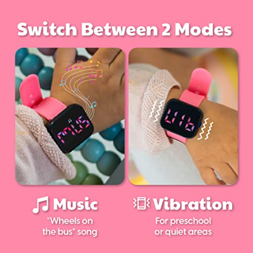 Potty Training Watch for Kids V2 β A Water Resistant Potty Reminder Device for Boys and Girls to Train Your Toddler with Fun/Musical and Vibration Interval Reminders with Potty Training eBook (Pink)