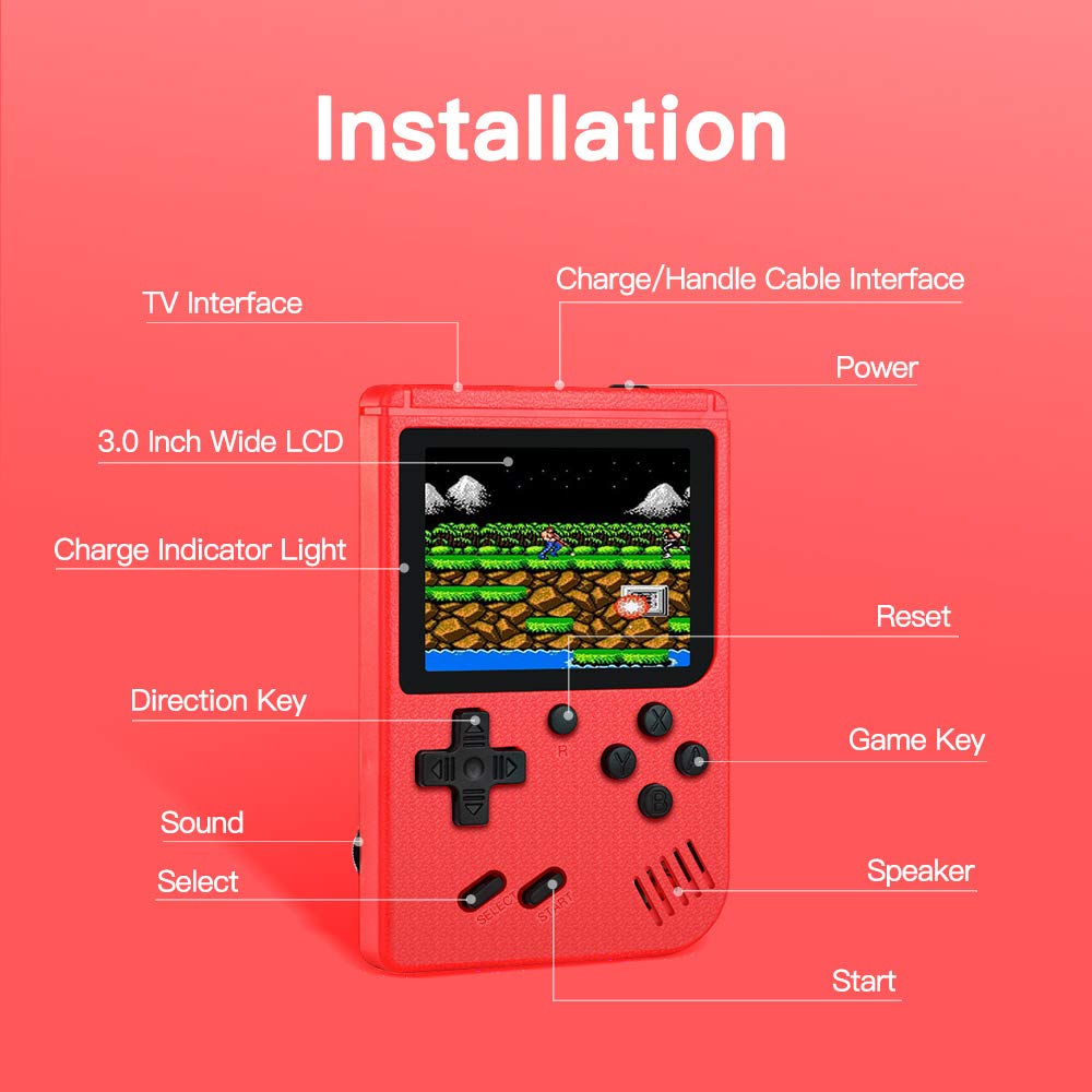 JINGDU Handheld Game Console,Mini Game Console with 400 Classic Handheld Games