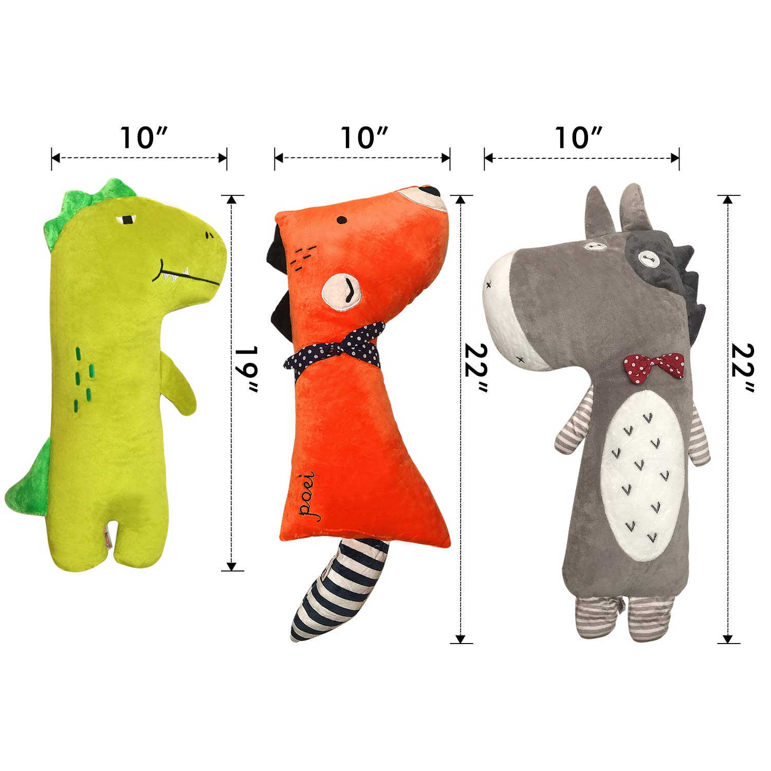 Attelia Kids Car Seat Belt Pillow for Kids, Neck Support Pillow Adjustable Seat Strap Shoulder Pads Road Trip Pillow Seatbelt Buddy (Green Dinosaur R)