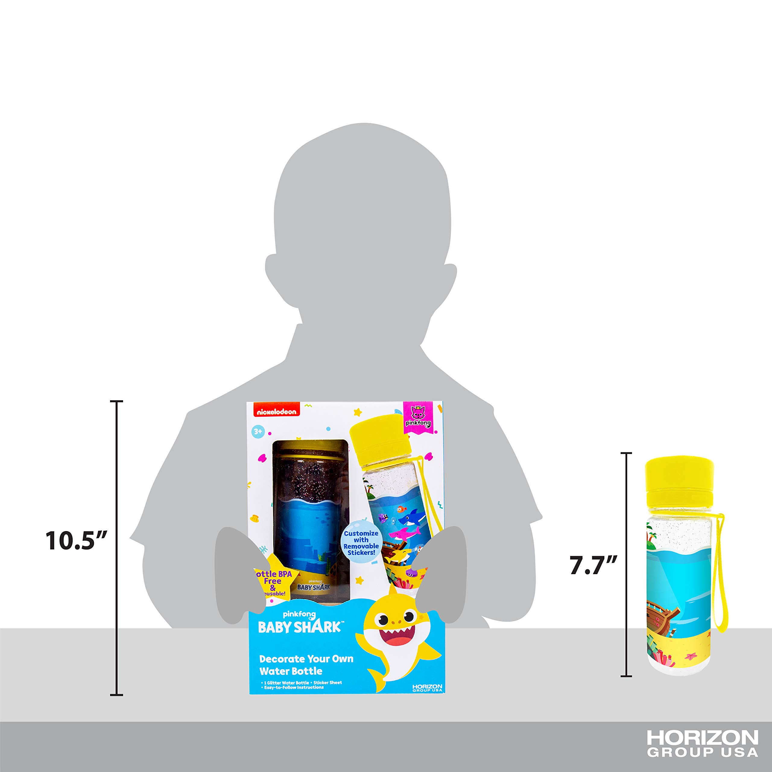 Horizon Group USA Baby Shark Decorate Your Own Water Bottle