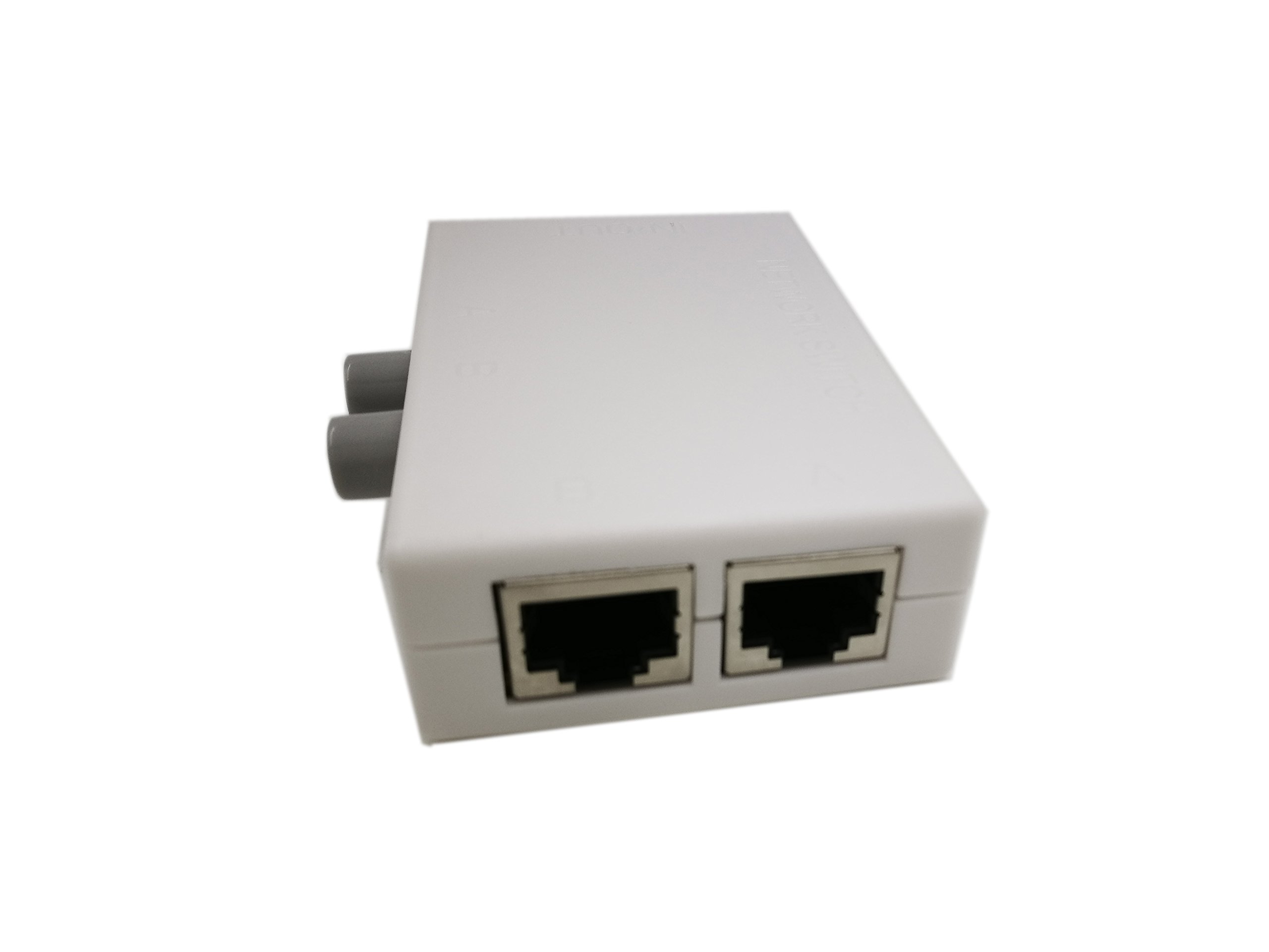 RJ45 Splitter Selector Switch, 2 Ports Network Switch Splitter Selector Hub 2-in 1-Out or 1-in 2-Out 100M t 2-Way RJ45 Ethernet Network SinLoon Push Button Metal Mini Switch Box