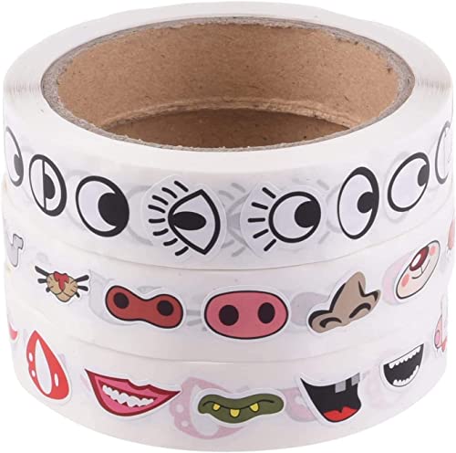 BlueMart 3000pcs Colorful Eye Nose Mouth Cute Self Adhesive Stickers Labels Cartoon DIY Sticker Decal for DIY Decor