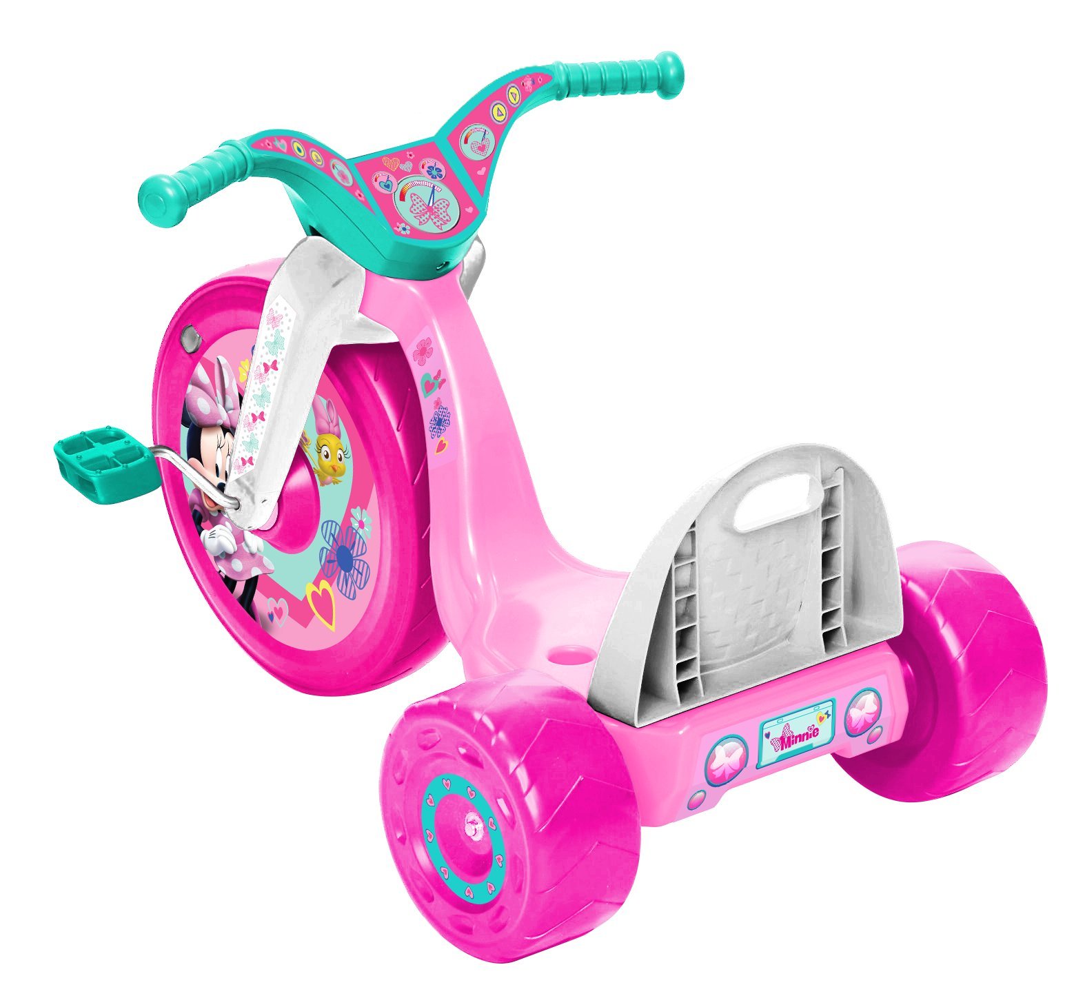 Fly Wheels Minnie 15"Junior Cruiser, 1 Ride-on, Ages 3-7, Pink/White, 20" W x 22.5" H x 32.83" L