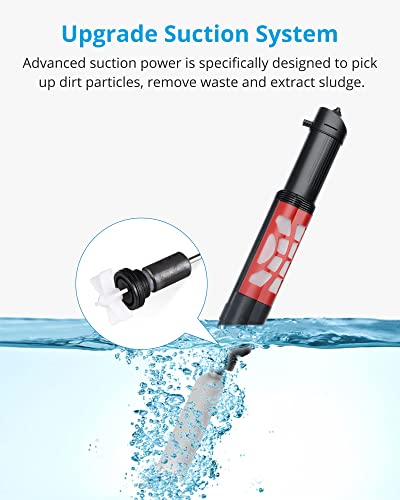 NICREW Automatic Gravel Cleaner, Electric Aquarium Vacuum Cleaner, 2 in 1 Sludge Extractor for Medium and Large Tanks