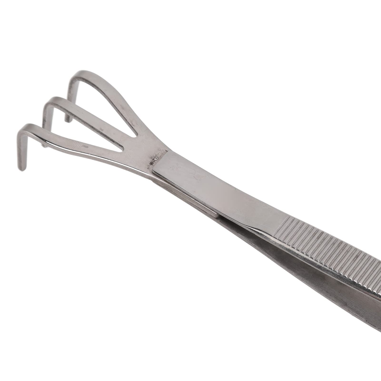 Bonsai Root Rake, 3Prong Nonslip Stainless Steel Root Rake, Ergonomic Handle for Loose Soil for Potted Plant (Bent)