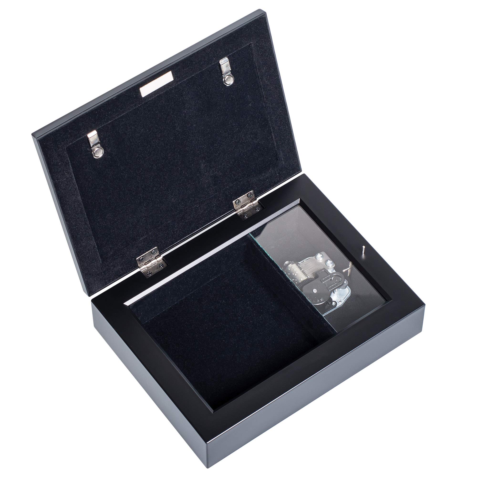 Cottage Garden Congratulations Graduate Matte Black Jewelry Music Box Plays Pomp and Circumstance